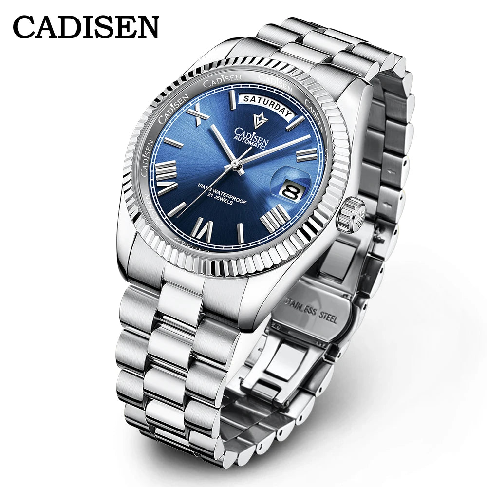 CADISEN C8185 DD40 Day-Date Watch Meteorite Dial MIYOTA 8285 40MM Sapp – Tandorio Watches