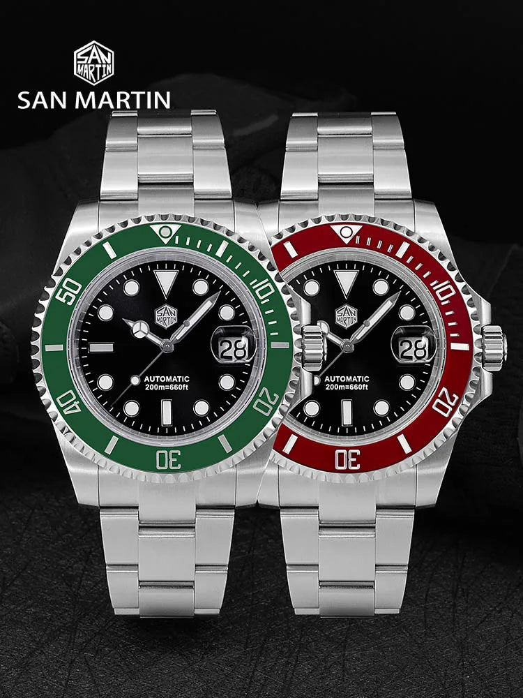 San Martin SUB Diver Sn0019G 41mm Water Ghost PT5000 SW200 Automatic A – Tandorio Watches