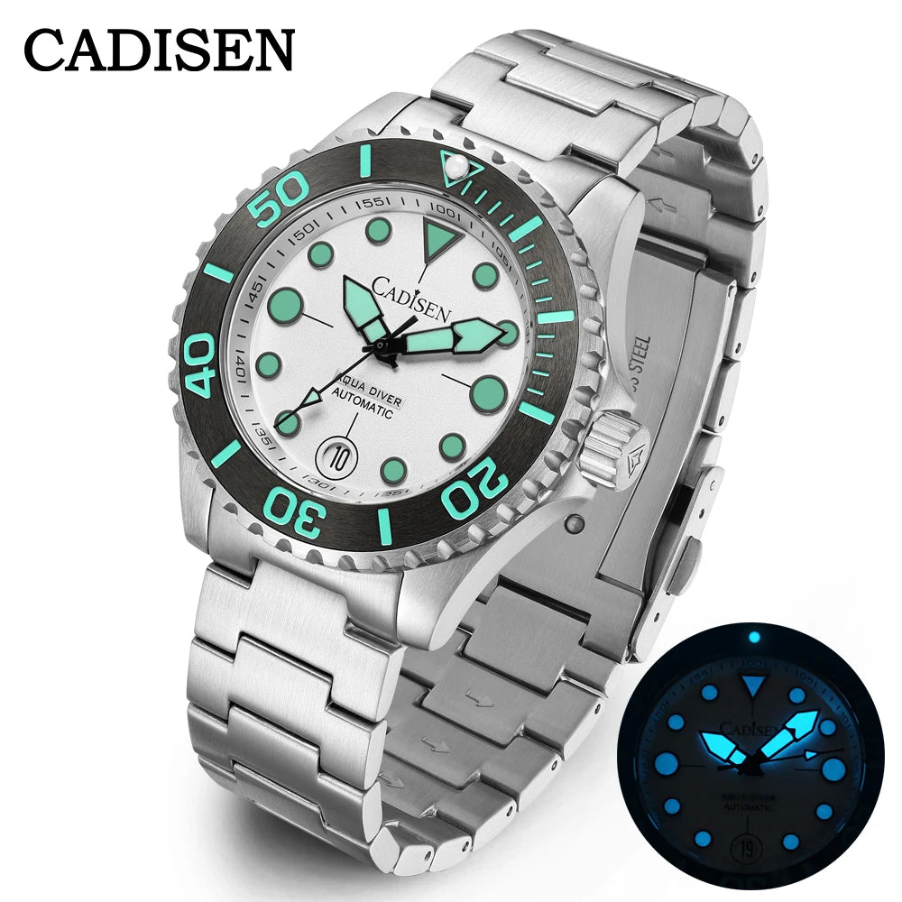 Cadisen C8232 Submariner DIVER NH35A 100M Waterproof Luminous AR Sapph – Tandorio Watches
