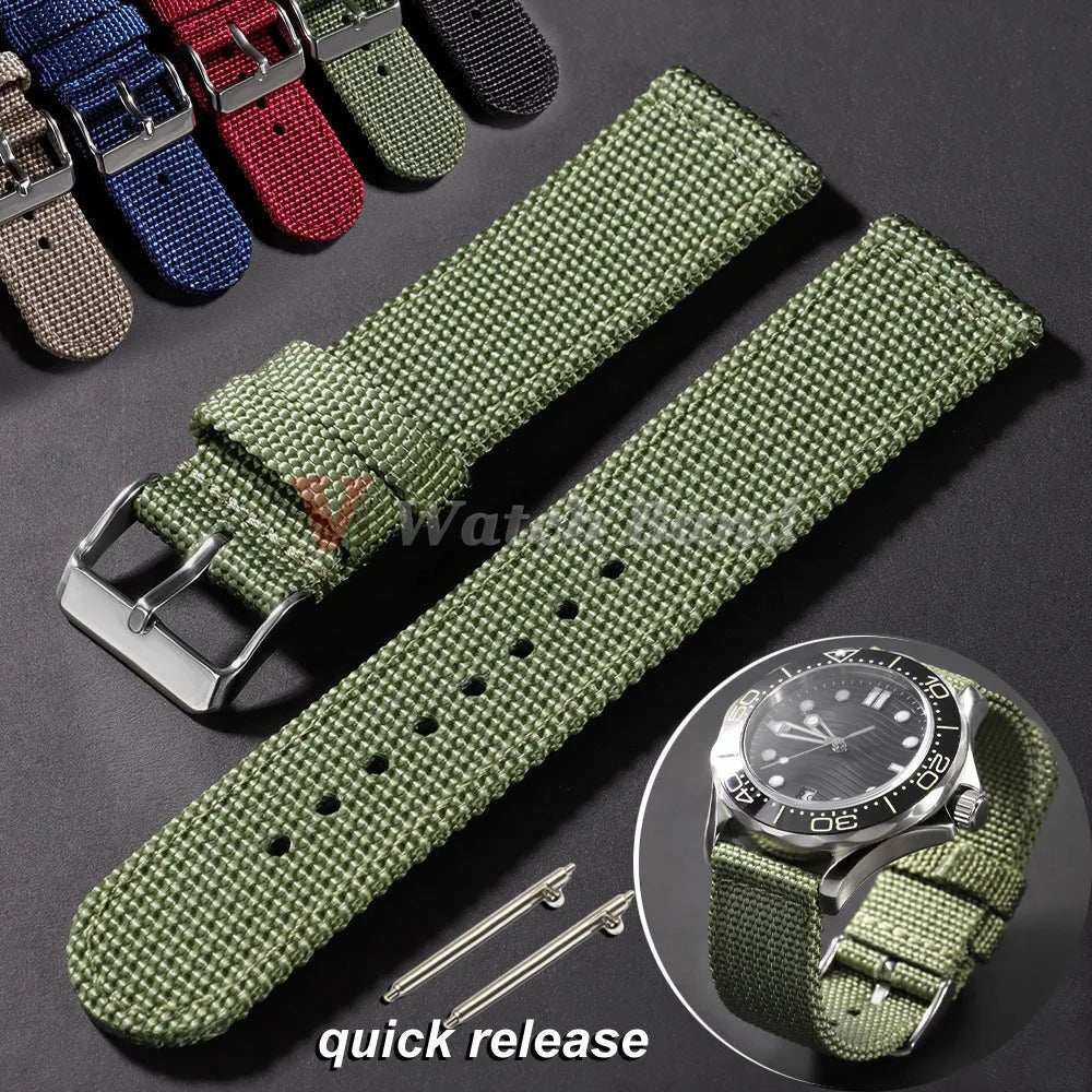 18/20/22/24mm Nylon Watch Band for Army Military Canvas Woven Nylon St ...