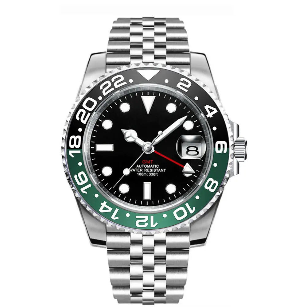 Corgeut GMT Watch 3002A NH34 Movement Sapphire 10Bar ceramic Bezel 10B ...