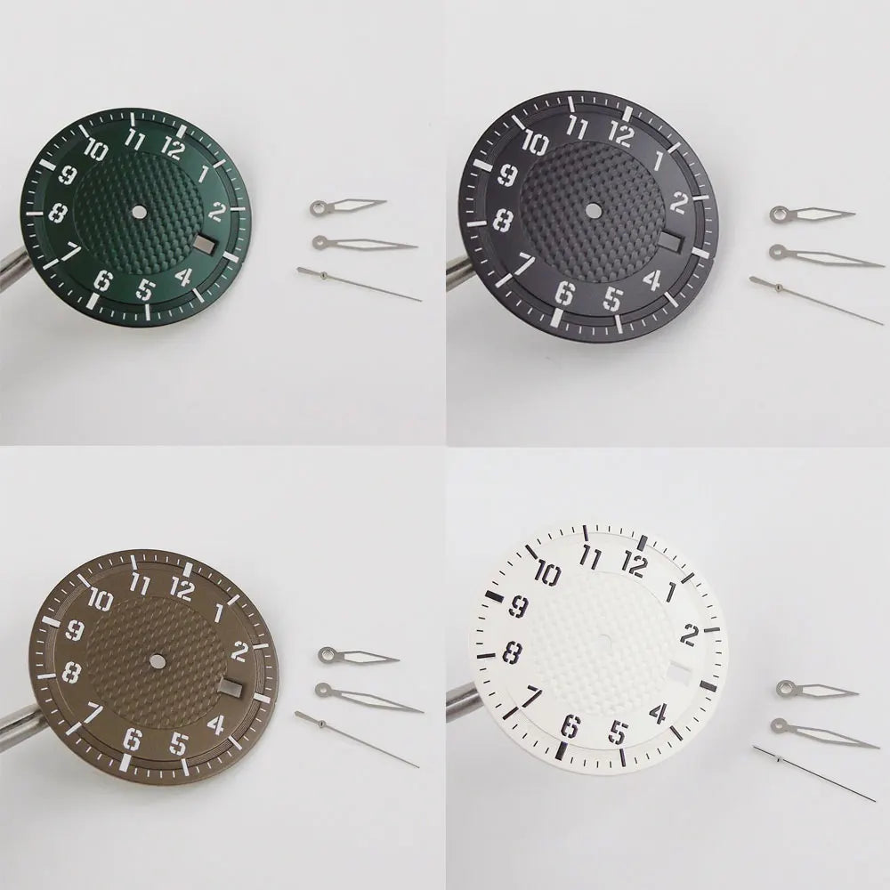 Texture Dial Sterile 34mm Black Automatic Watch Dial Watch Needles fit ...