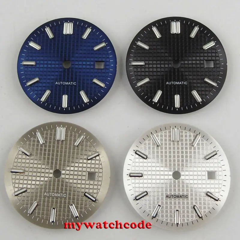 31mm Sterile Grid Black Watch Dial fit E TA 2824 2836 DG mingzhu 2813 ...