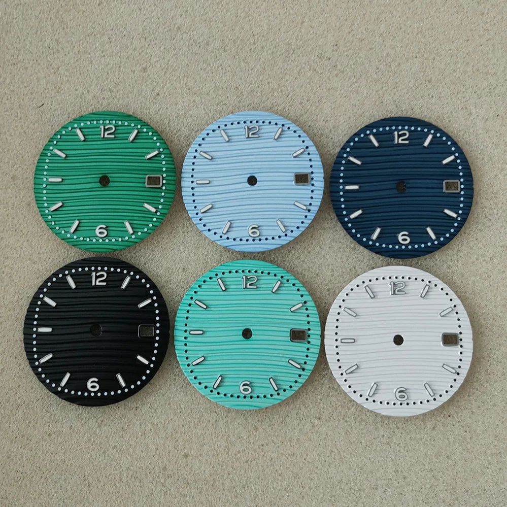 30.5mm Green Luminous Silver Watch Dial Digital Plus Bar Studs Watch M ...