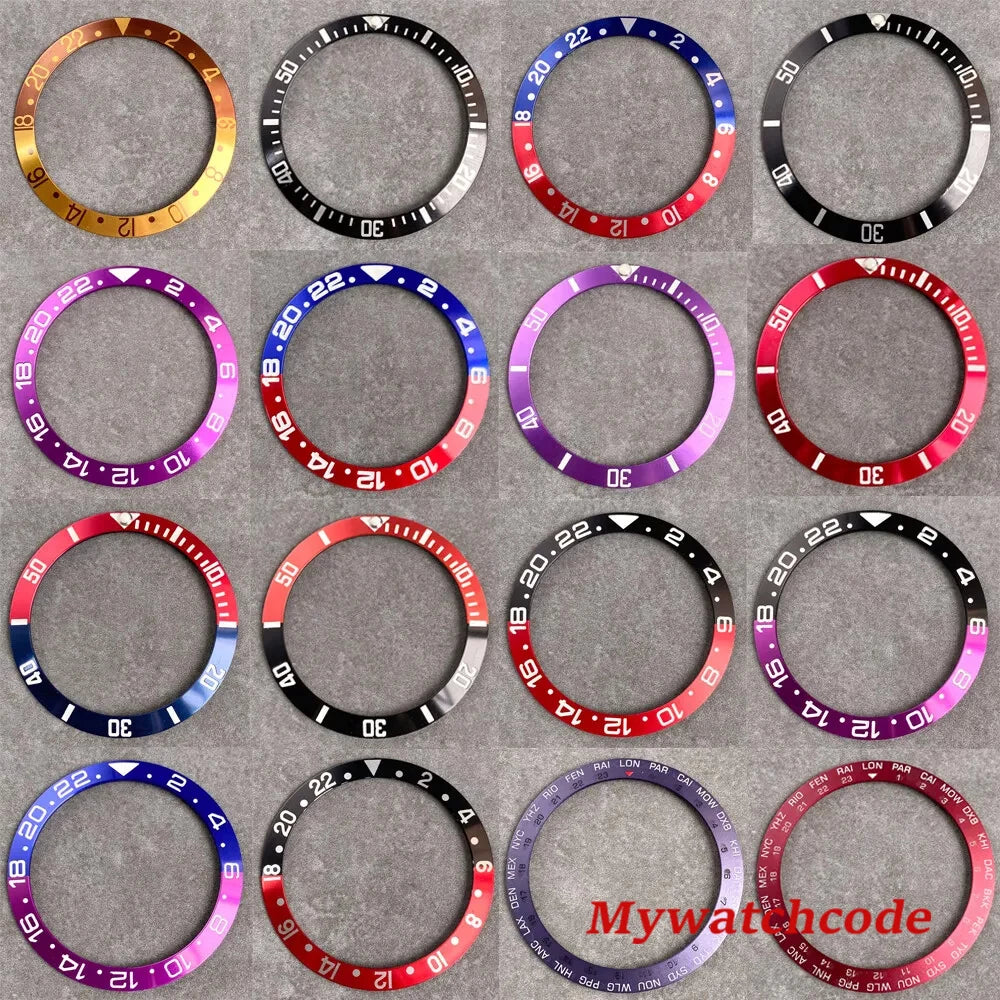 38mm x 30.5mm Black Red Purple Bezel Insert Replacement Part For 40mm ...