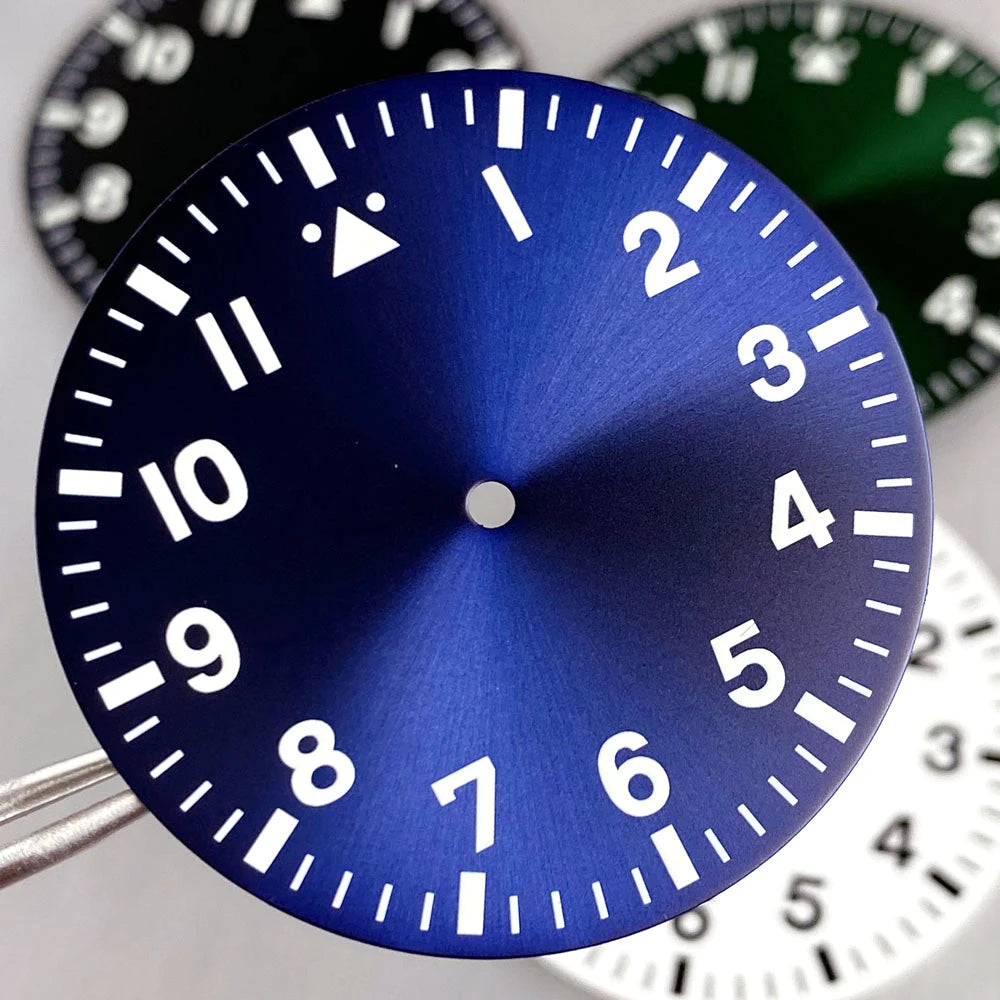 38mm watch dial Sunburst Blue Green White Black Hand Set Fit NH35 NH36 ...