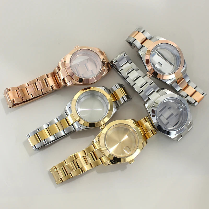 36mm 39mm Bevel Edge Watch Case Bracelet Sapphire Crystal For Seiko NH ...