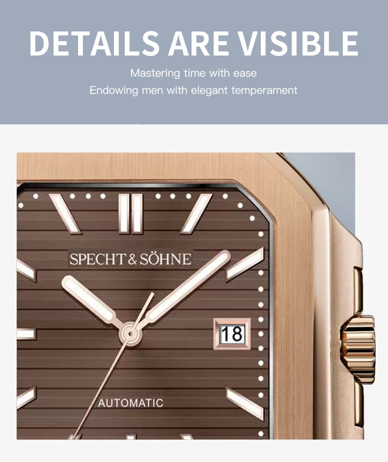 2025 Specht & Söhne New Fashion Luxury Cubic 5821 Mechanical Watch For ...