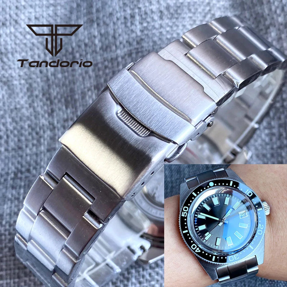 New Curved End Stainless Steel Watch Bracelet Folding Clasp Fit for Ta ...
