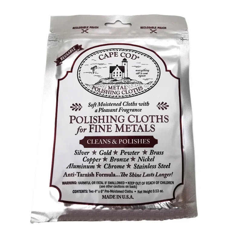Original Cape Cod Cleans Polishing Cloths For Fine Mtals - Twin Pack ...