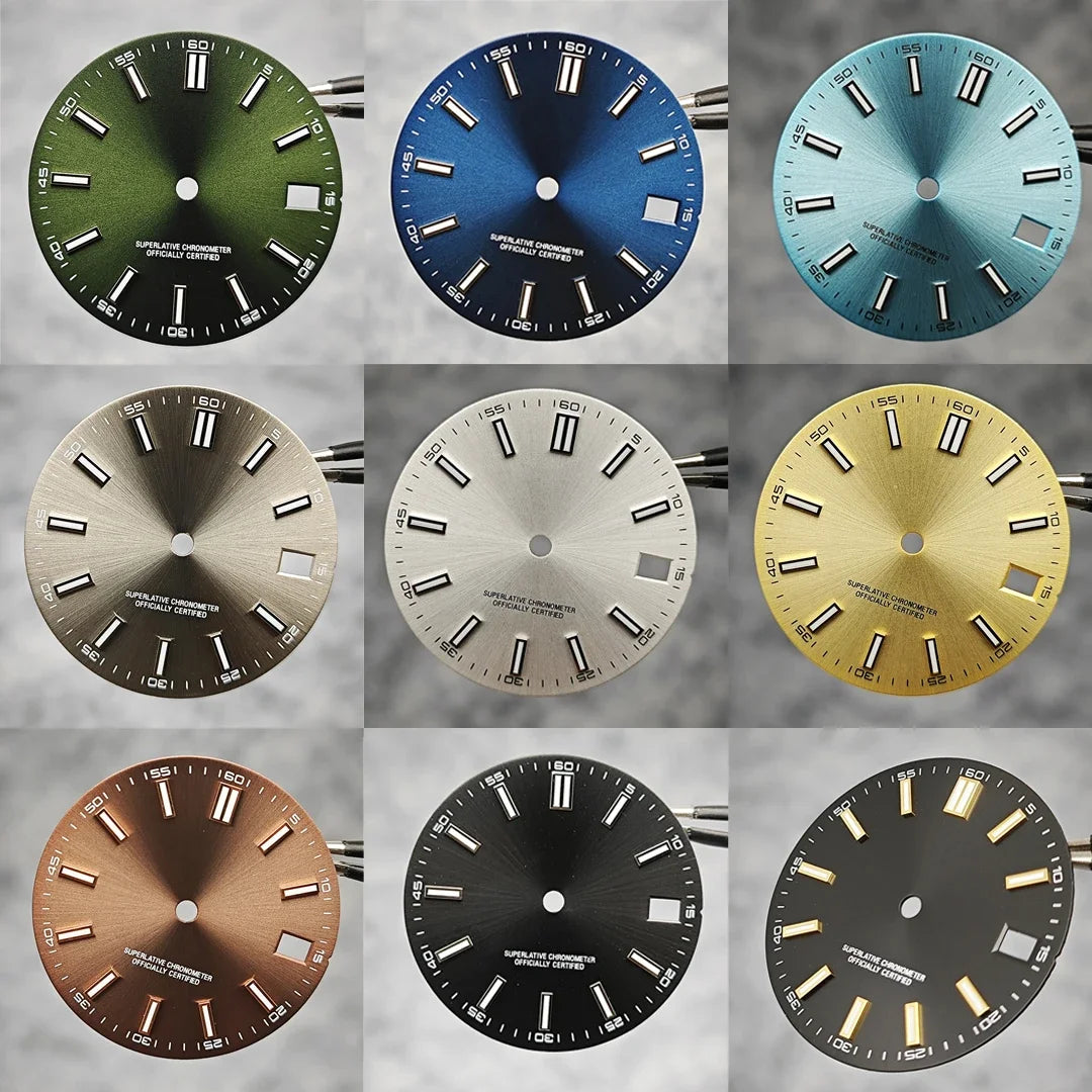 NH35 Watch Dial 28.5mm Log Modified Dial BGW9 Blue Green Luminous Watc ...