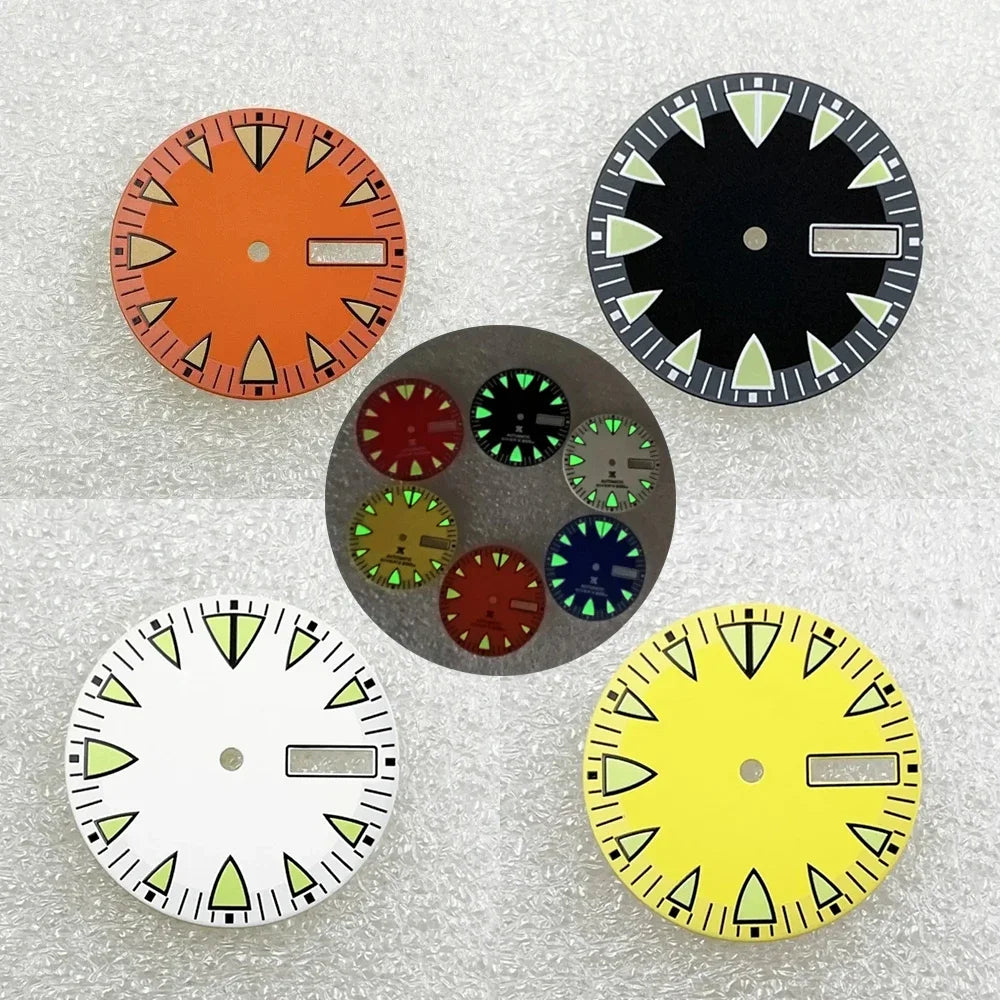 28.5mm Green Luminous NH36 Watch Dial Triangular Scale Dial Mechanical ...