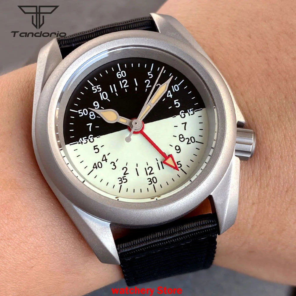 Tandorio T2 Titanium Watch TD145G 3.8 Raw SKX Mod Sandblast NH34 GMT 4 ...