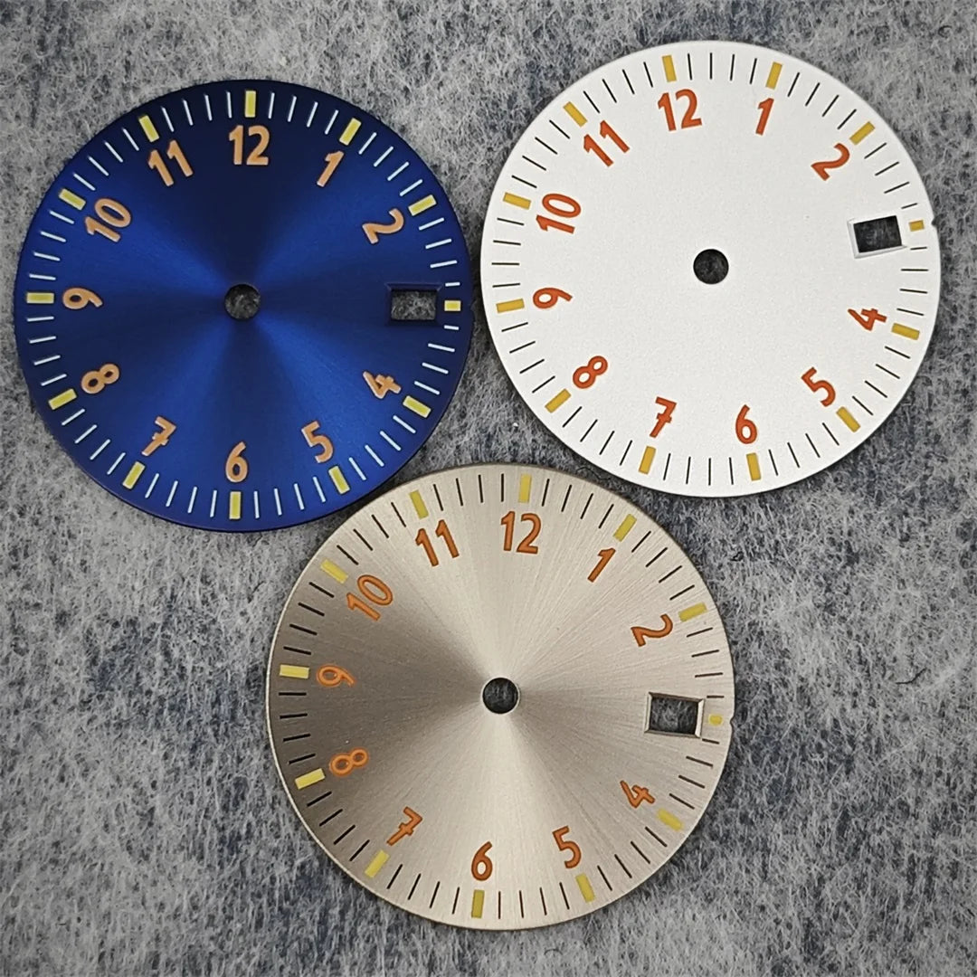 28.5MM Watch Dial NH35 Digital Dial Green Luminous Watch Faces Watch M ...