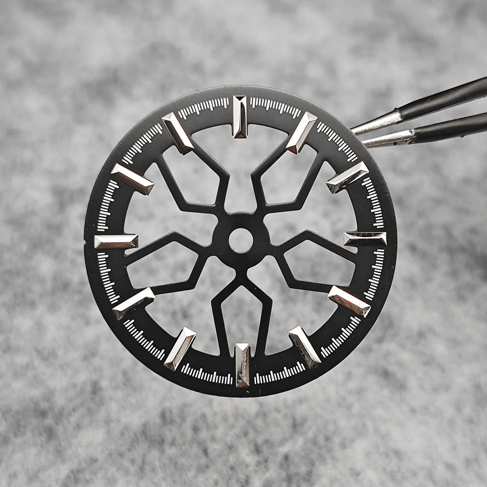 28.5MM Skeleton Hollowed Watch Dial Modified Watch Accessories Without ...