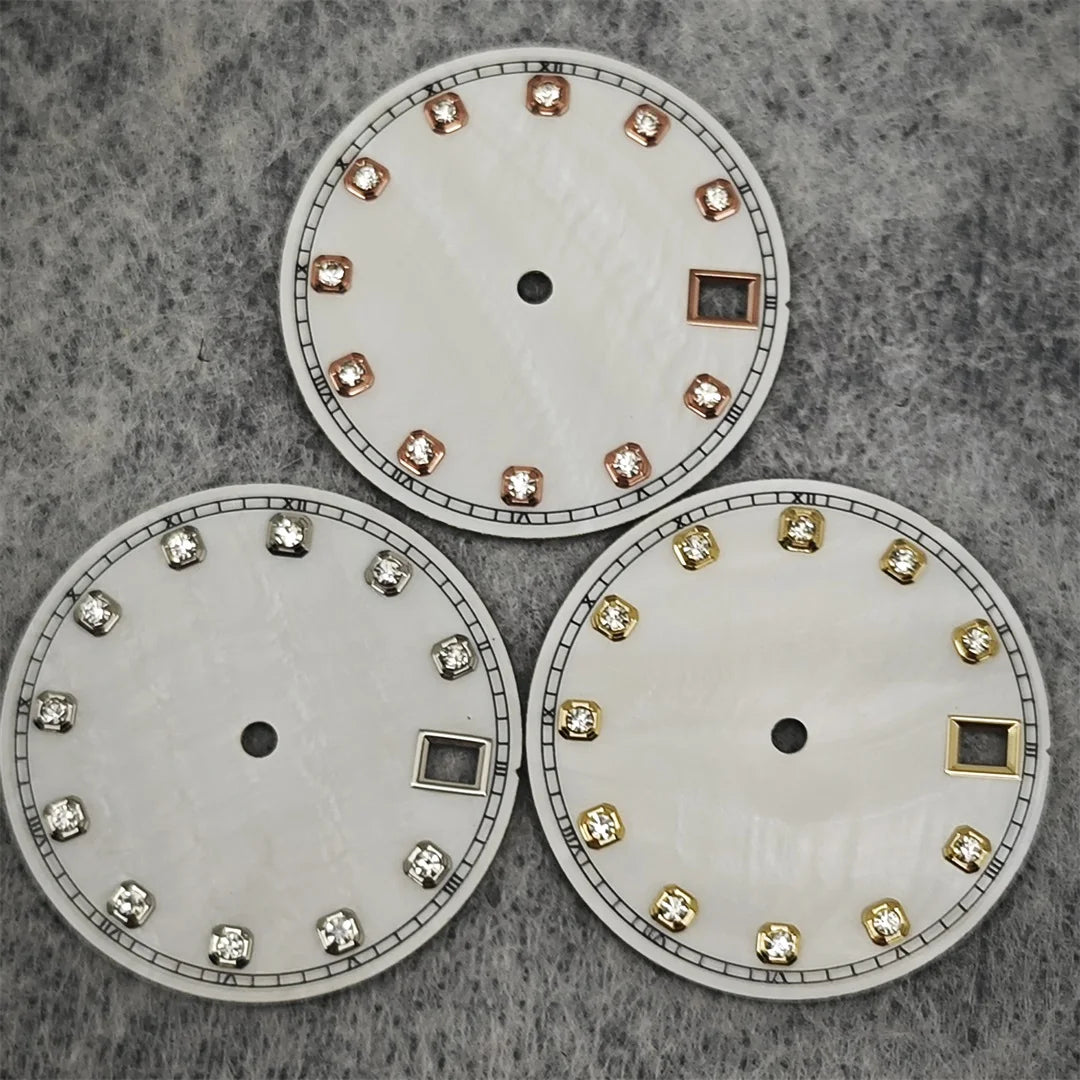 NH35 Watch Dial Watch Hands 28.5mm Diamond Inlaid Shell of Pearl Patte ...