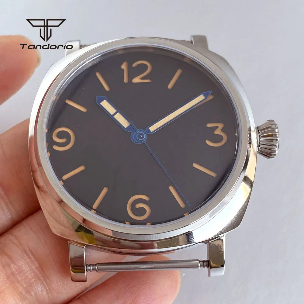 Polished Square Watch Case 42mm Rediomir Mod Parts 35mm Sandwich Dial+ ...