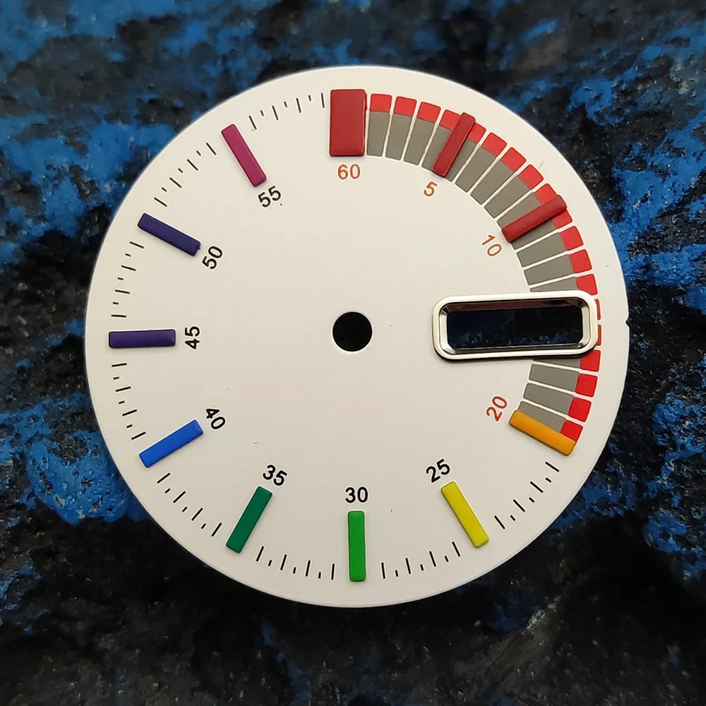 NH35 Watch Dial 28.5mm Color Log Nail Black White Dual Calendar Date W ...