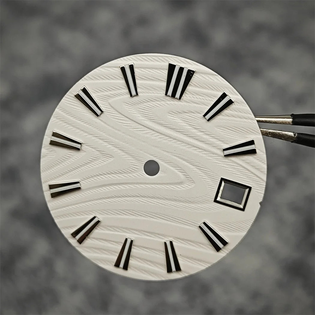 28.5mm Green Luminous Watch Dial Wood Texture Watch Faces Replace Acce ...