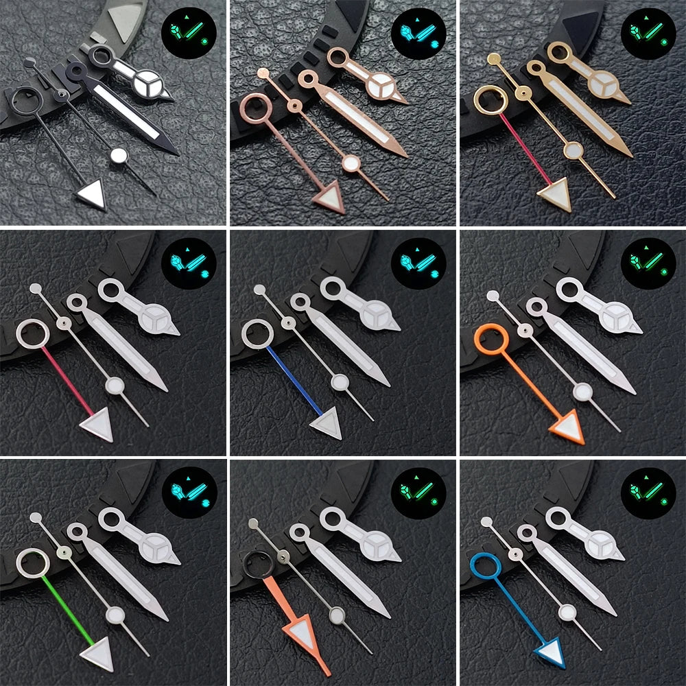 GMT Hands Blue Green/Green Luminous NH34 GMT Watch Hands for NH34 Auto ...