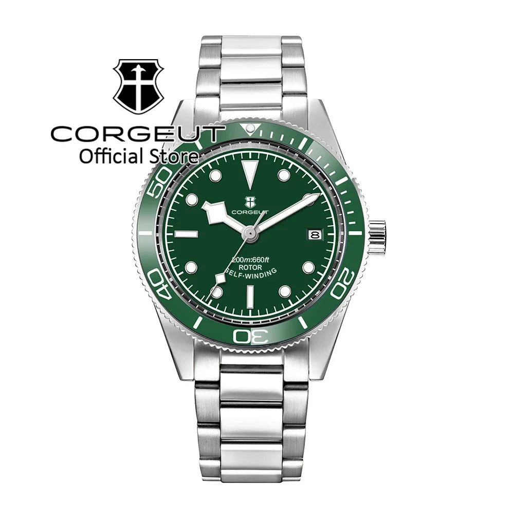 CORGEUT 41mm Submariner Diver Sapphire Ceramic Bezel 10Bar NH35 Automa ...