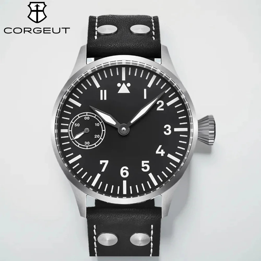 Corgeut 6023 Sub Second Pilot St3600 Manual Mechanical Watch 44MM 5ATM ...