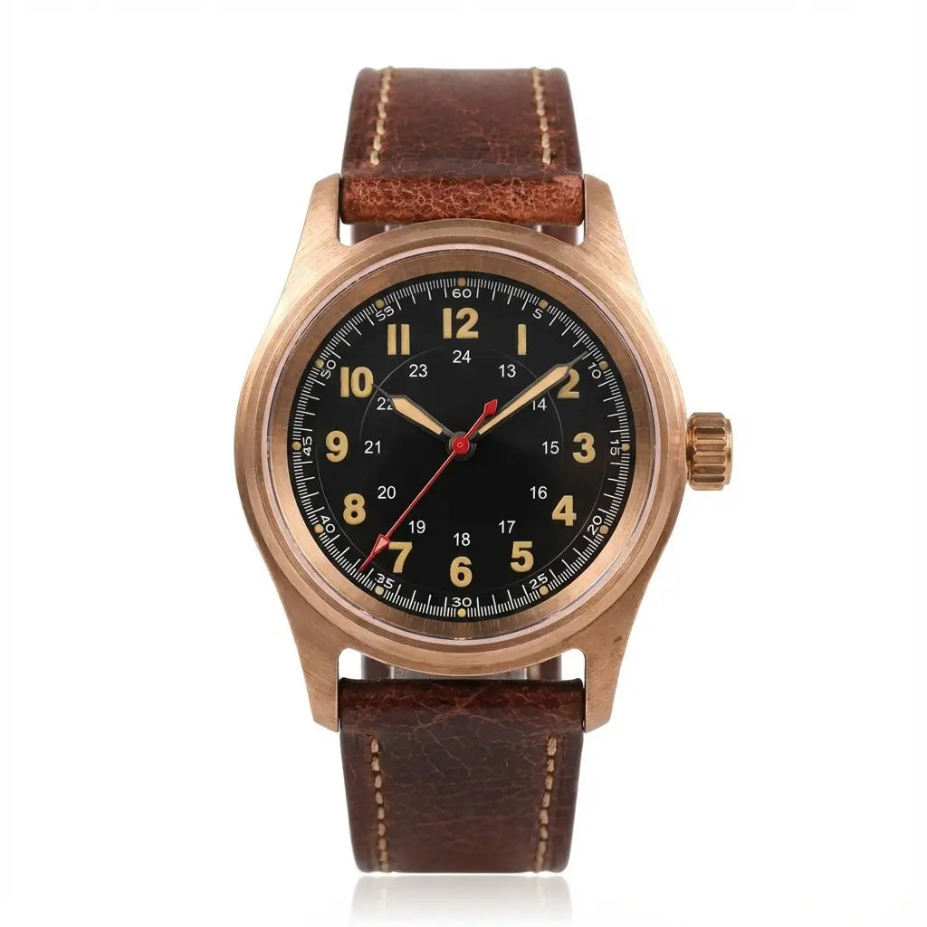 Tandorio 36mm Bronze Pilot TD130 NH35/PT5000 Mechanical Watch 200m Wat ...