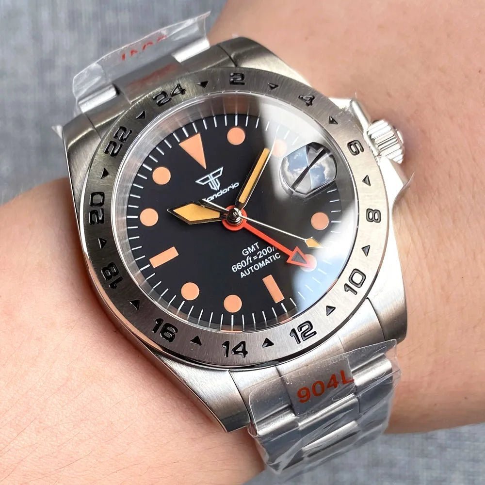 Tandorio NH34 GMT Automatic Watch 20bar dive galss back 40mm TD229 ...