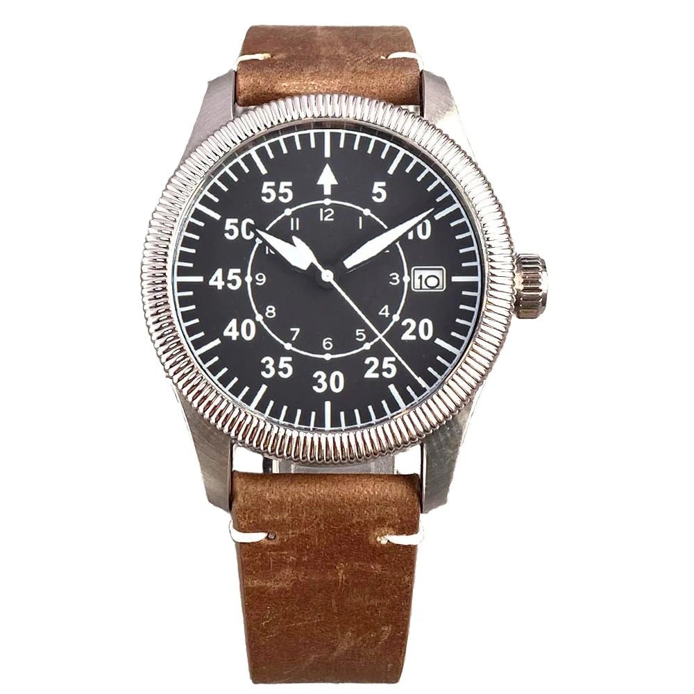 Tandorio PT5000 automatic 39mm Pilot Military Watches 20 Bar Sapphire ...