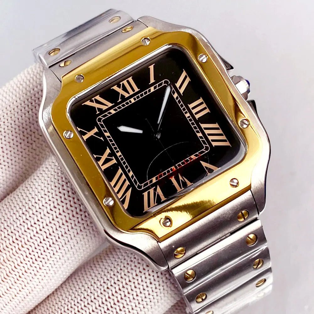Tandorio Square Watch TD303G Santos Two Tone 38mml 5ATM Waterproof NH3 ...