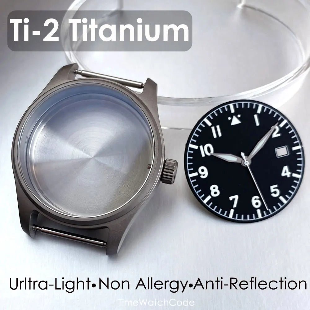 Ti-2 Titanium Pilot Watch Case Aviator Watch Case 39mm for NH35 NH36 N ...